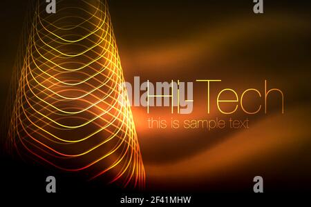 Outline hexagons, glowing geometric shapes, digital techno abstract ...