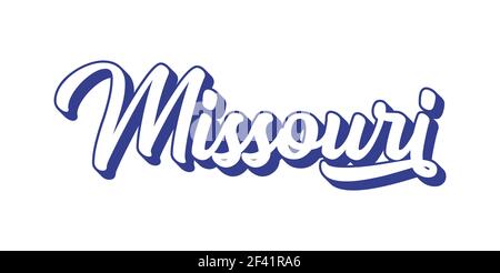 Sketch Missouri (United States of America) letter text map, Missouri ...