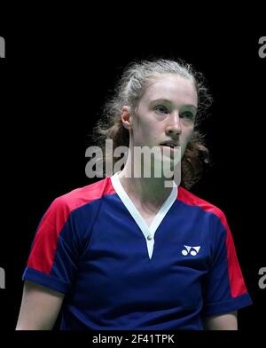 Denmark's Line Christophersen in action during her match against India ...