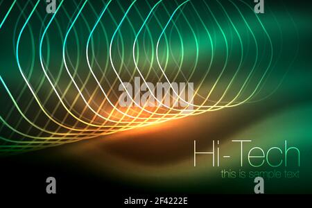 Outline hexagons, glowing geometric shapes, digital techno abstract ...