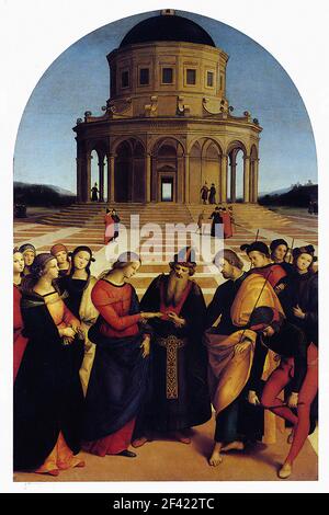 Marriage of the Virgin Raffaello Sanzio da Urbino) Raphael (Raffaello Santi (1483-1520 Stock ...