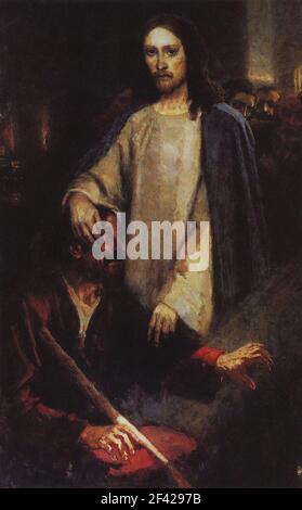 Healing the man born blind by Jesus Christ 1888; Moscow, Russian ...