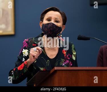 Representative Nydia Velazquez (D-NY) speaks at a press conference ...