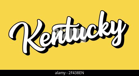 Kentucky vintage 3d vector lettering. Retro bold font, typeface. Pop ...