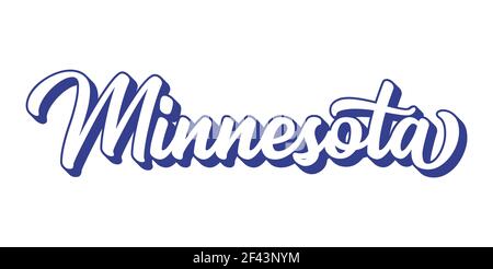 Hand sketched MINNESOTA text. 3D vintage, retro lettering for poster ...