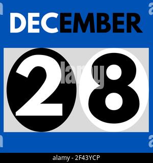 December 28 . Modern daily calendar icon .date ,day, month .calendar ...