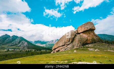 Turtle rock Terelj National Park Mongolia Stock Photo - Alamy