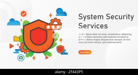 Cyber Security landing page design with illustration of protection ...