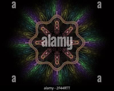 Layered floral star. Woven texture - fractal abstract background ...