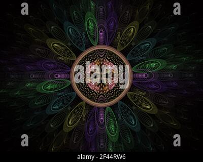 Layered floral star. Woven texture - fractal abstract background ...