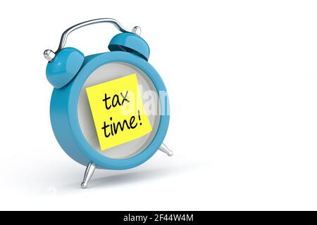 Blue alarm clock with graphics and text Don't waste your time on yellow ...