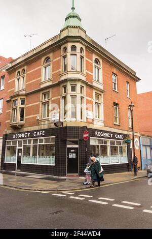The art deco style Regency Cafe, Regency Street, Westminster, London ...