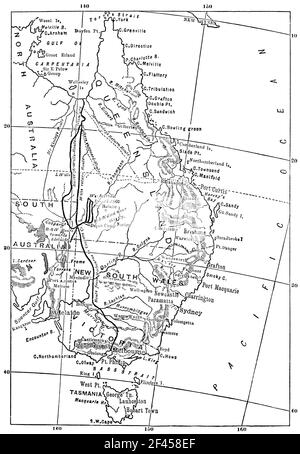 map of Australia 1860 Stock Photo - Alamy