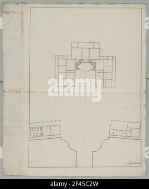 Munich, Castle Nymphenburg, design variant, floor plan, ground floor ...