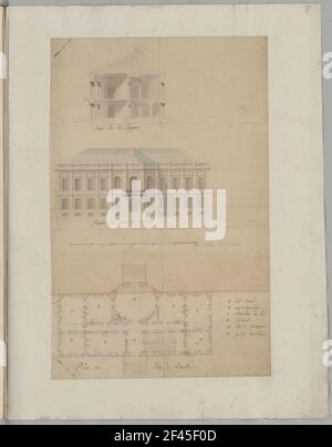 Castle, basic, elevation and cross section Stock Photo - Alamy