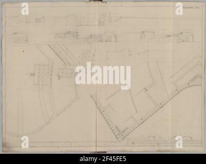 Fortress construction, ideal design, bastionairing, floor plans, cuts ...