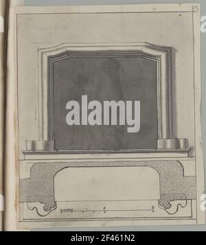 Fireplace, elevation and floor plan Stock Photo - Alamy