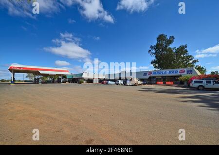 Marla, SA, Australia - November 15, 2017: Roadhouse with petrol station ...