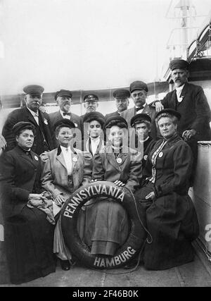Group formation aboard a passenger steamer at storm, guess. Victoria ...