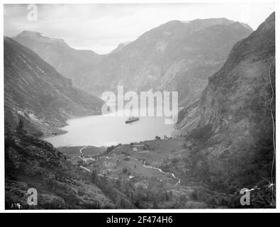 Merok / Norway: View of Geirangerfjord with Victoria Luise Stock Photo ...