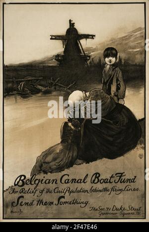Vintage WW1 Belgian Propaganda Poster "Association of the Belgian ...
