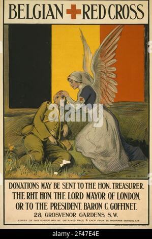 Vintage WW1 Belgian Propaganda Poster "Association of the Belgian ...