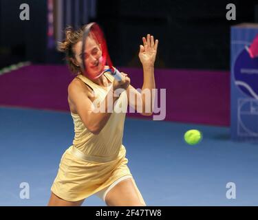 Anastasia Gasanova of Russia playing against Vera Zvonareva of Russia ...