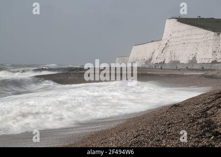 Beach promenade and Undercliff Walk, Saltdean, East Sussex, England ...
