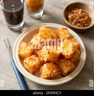 Tapioca dice, typical northeast brazilian food with sugar syrup over ...
