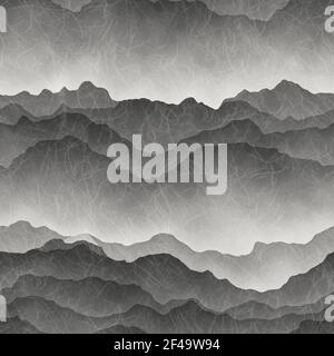 Seamless gray mountains fading into fog print Stock Photo - Alamy