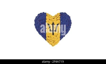 Barbados National Day. Independence Day. Heart shape made out of shiny ...
