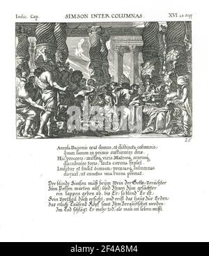 The blind Simson in the temple Stock Photo - Alamy