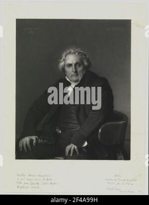 A study portrait of Louis François Bertin using chalk and pencil by ...