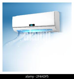 Air Conditioner System Advertising Poster Vector Illustration Stock ...
