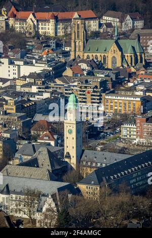 Aerial view, the Town Hall Buer with Citizens Center, Gelsenkirchen ...