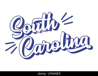 South Carolina vintage 3d vector lettering. Retro bold font, typeface ...