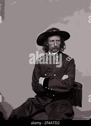 A 1885 studio photograph of Major General George Armstrong Custer ...