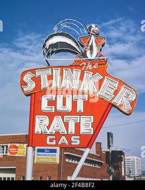 A historical image of the Stinker Cut-Rate Gas sign in Boise, Idaho ...