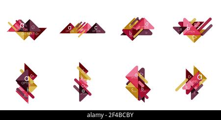 Set of triangle options infographics, data visualization layouts. Set ...