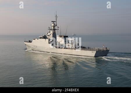 The Royal Navy (Batch 1) River Class Patrol Vessel, HMS Severn, seen ...