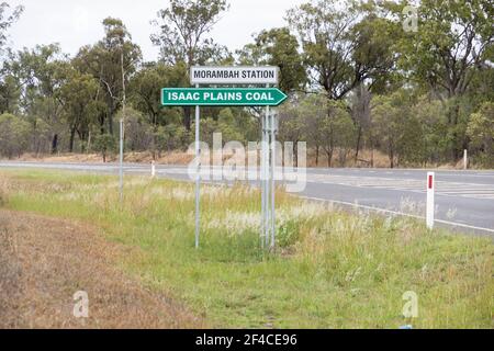 Direction signpost for the Millenium, Poitrel and Daunia coal mines in ...