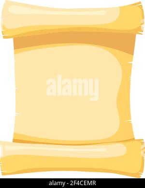 Parchment paper, scroll papyrus, empty frame, blank in cartoon style ...