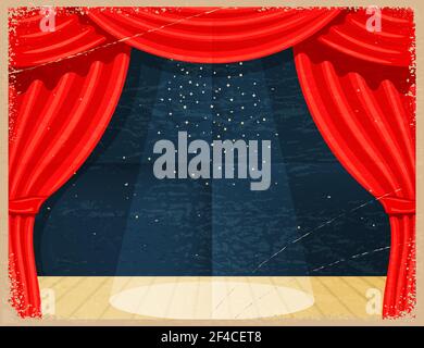 theater red curtain cartoon vector illustration Stock Vector Image ...