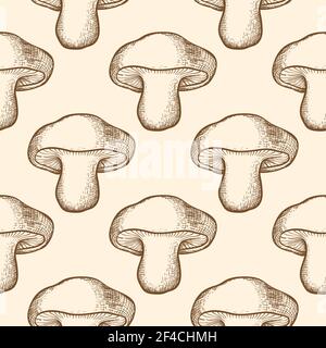 Seamless pattern with mushrooms. Background of forest autumn vegetable ...