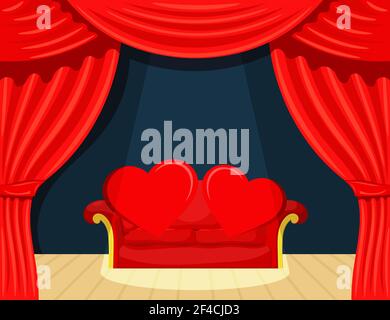 actor spotlight stage cartoon vector illustration Stock Vector Image ...