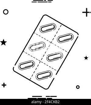 Round antibiotic icon outline vector. Pill injection. Medicine tablet ...
