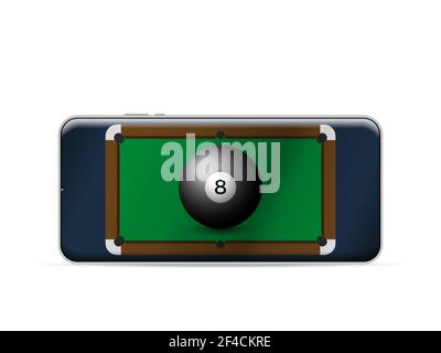 Smartphone billiard table on a white background. Vector illustration ...