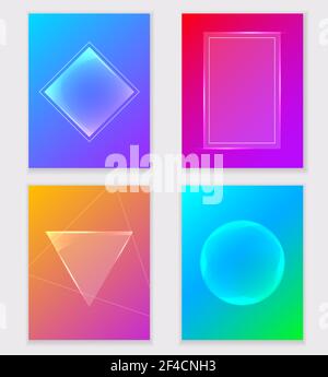 Set of geometric backgrounds. Abstract gradient patterns from small ...