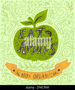 Healthy food hand lettering Stock Vector Image & Art - Alamy