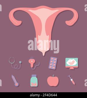 nine pregnancy icons Stock Vector Image & Art - Alamy